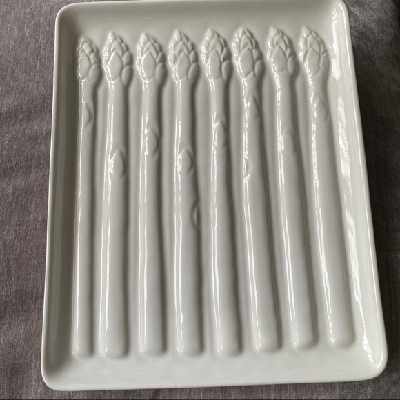 Dining | Vintage White Ceramic Asparagus Dish Tray Japan | Poshmark